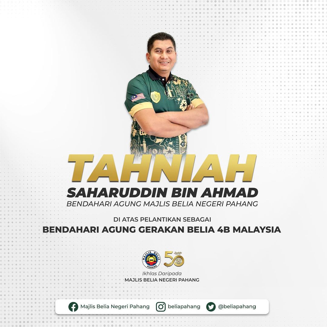 Tahniah Sdr. Saharuddin bin Ahmad – Majlis Belia Negeri Pahang